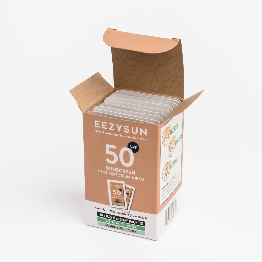 Travel-Size SPF 50 Snap Sachets | EEZYSUN SA